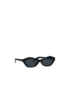 Jacquemus Angular Sunglasses With Logo - Black