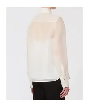 Max Mara Embroidered Flower Silk Shirt