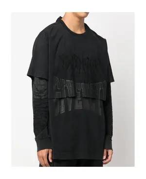 Givenchy Logo-embroidered Long-sleeve T-shirt - Faded Black