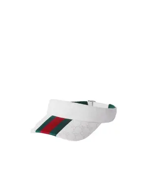 Gucci Gg Pattern Visor With Web Detail - White