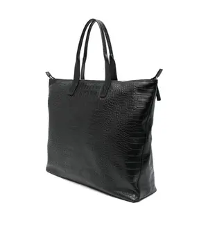 Dolce & Gabbana Crocodile-embossed Leather Tote Bag - Black