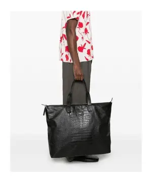 Dolce & Gabbana Crocodile-embossed Leather Tote Bag - Black