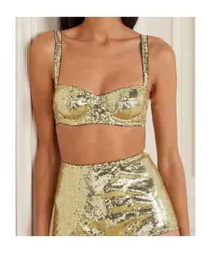 Dolce & Gabbana Dolce Gabbana Sequin Embellished Bra - Nude