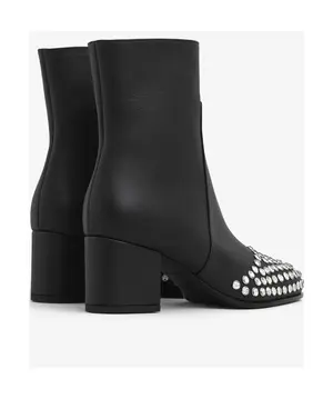 Alaïa Embellished Square Toe Low Heel Boots