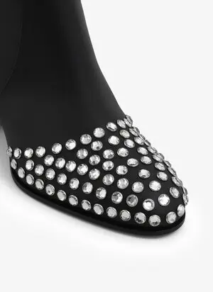 Alaïa Embellished Square Toe Low Heel Boots
