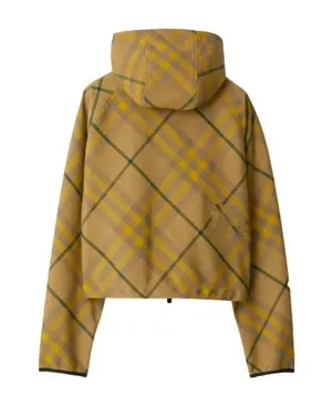 Burberry Checked Zip-up Hooded Jacket