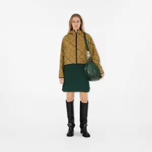 Burberry Checked Zip-up Hooded Jacket