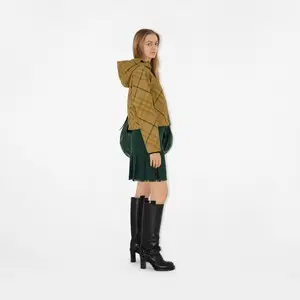 Burberry Checked Zip-up Hooded Jacket