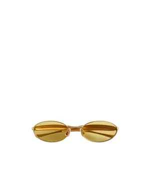 Bottega Veneta Sardine Oval Sunglasses - Gold/yellow
