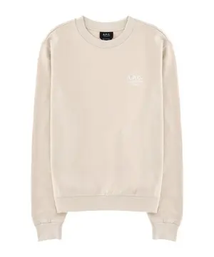 A.p.c. Crewneck Sweatshirt With Logo - Nude