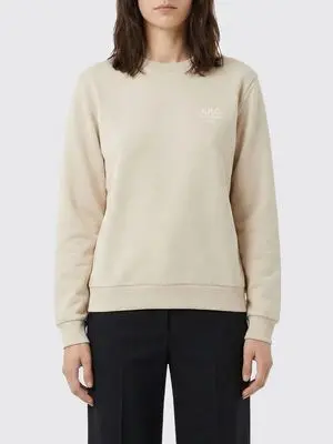 A.p.c. Crewneck Sweatshirt With Logo - Nude