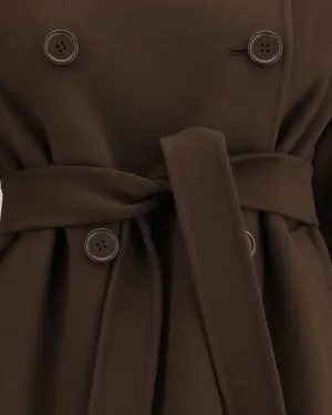 Max Mara Louise Double Breasted Short Belted Jacket - Chocolate-colored
