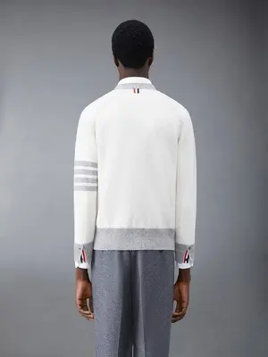 Thom Browne V-neck Four-bar Cardigan