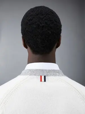 Thom Browne V-neck Four-bar Cardigan