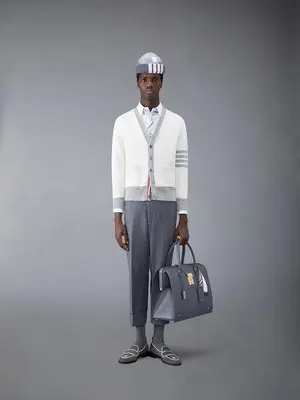 Thom Browne V-neck Four-bar Cardigan