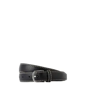 TOTEME Stitch-detailed Buckled Leather Belt - Black