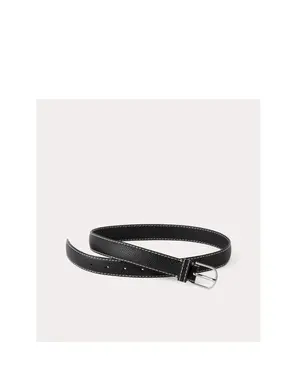 TOTEME Stitch-detailed Buckled Leather Belt - Black