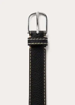 TOTEME Stitch-detailed Buckled Leather Belt - Black