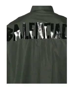 Balenciaga Collared Long-sleeve Shirt - Green