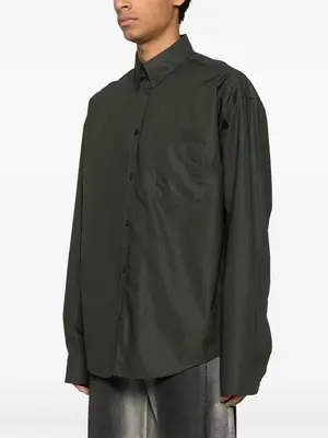 Balenciaga Collared Long-sleeve Shirt - Green