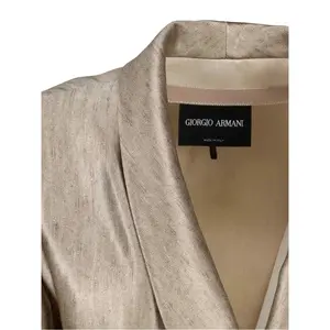 Giorgio Armani Double-breasted Suit Jacket With Shawl Lapel - Light Beige