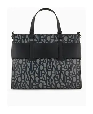 Armani Exchange Logo-print Zip-fastening Tote Bag - Black