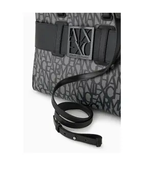 Armani Exchange Logo-print Zip-fastening Tote Bag - Black