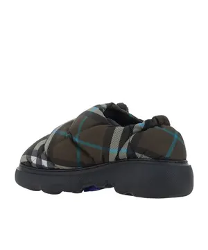 Burberry Checked Padded Flat Sandals