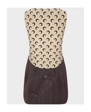 MARINE SERRE Geometric Neck Mini Sleeveless Dress