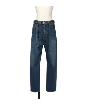 Sacai Belted Straight Jeans - Blue