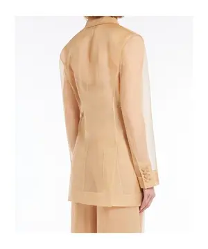 Max Mara Silk Organza Double-breasted Jacket - Camel