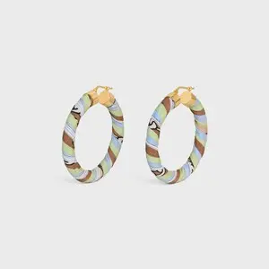 Celine Kaleidoscope Gold Faceted Hoop Earrings