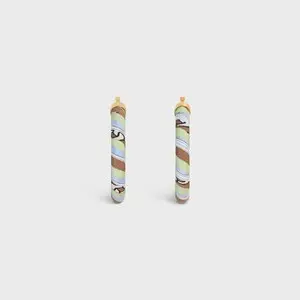 Celine Kaleidoscope Gold Faceted Hoop Earrings