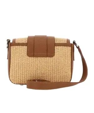 Hogan Trend Flap Bag With Raffia Inserts - Brown
