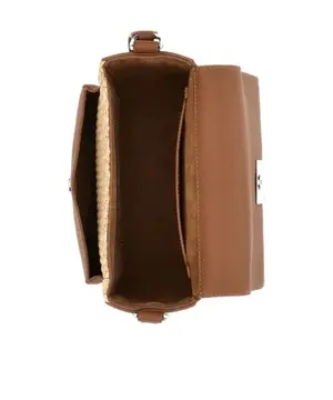 Hogan Trend Flap Bag With Raffia Inserts - Brown