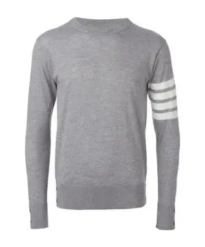Thom Browne Four-bar Striped Pullover - Light Grey