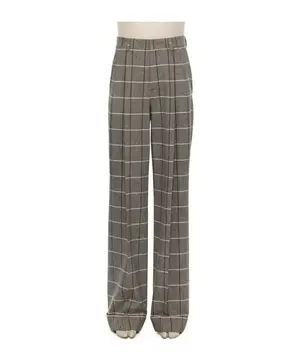 Valentino Garavani Plaid Wide Leg Trousers