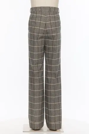 Valentino Garavani Plaid Wide Leg Trousers