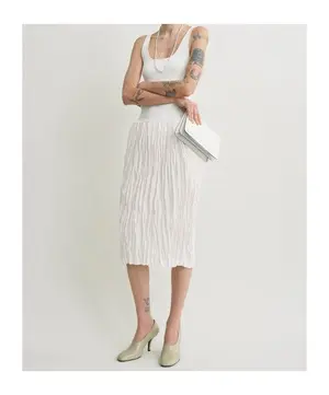 TOTEME Pleated Midi Skirt - White