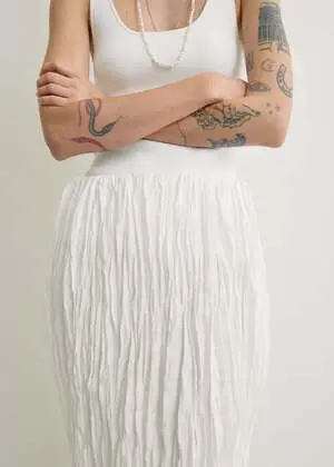TOTEME Pleated Midi Skirt - White