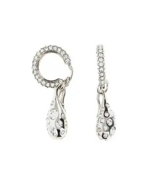 Marni Zoo Poodle Crystal-embellished Hoop Earrings - Silver