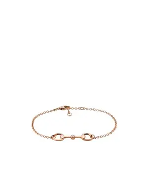 Gucci Horsebit Diamond 18k Chain Bracelet - Yellow