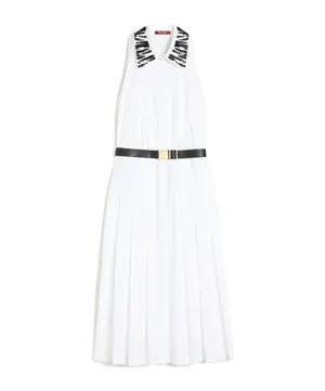 Max Mara Ubicato Belted Sleeveless Dress - White