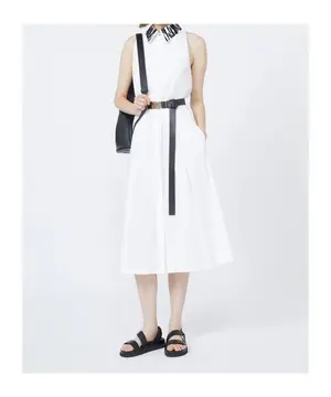 Max Mara Ubicato Belted Sleeveless Dress - White