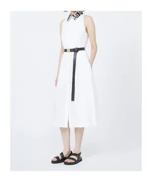 Max Mara Ubicato Belted Sleeveless Dress - White