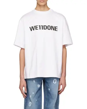 We11Done Logo-print Cotton T-shirt - Gray