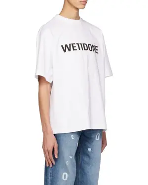 We11Done Logo-print Cotton T-shirt - Gray