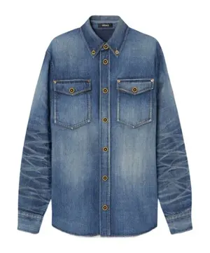 Versace Button-up Denim Overshirt - Blue