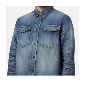 Versace Button-up Denim Overshirt - Blue