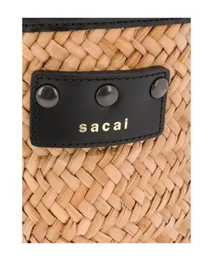 Sacai Straw Mini Shoulder Bag - Black